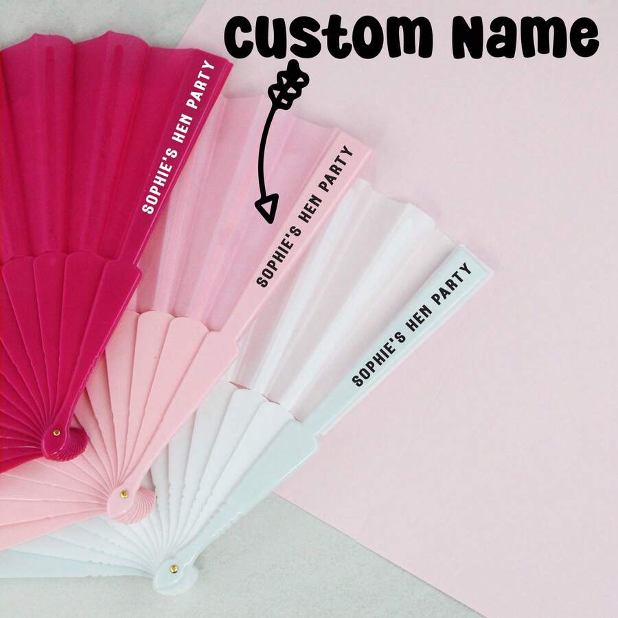 Black And White Hen Party Fans Personalised Hen Party Favour Hen Do ...