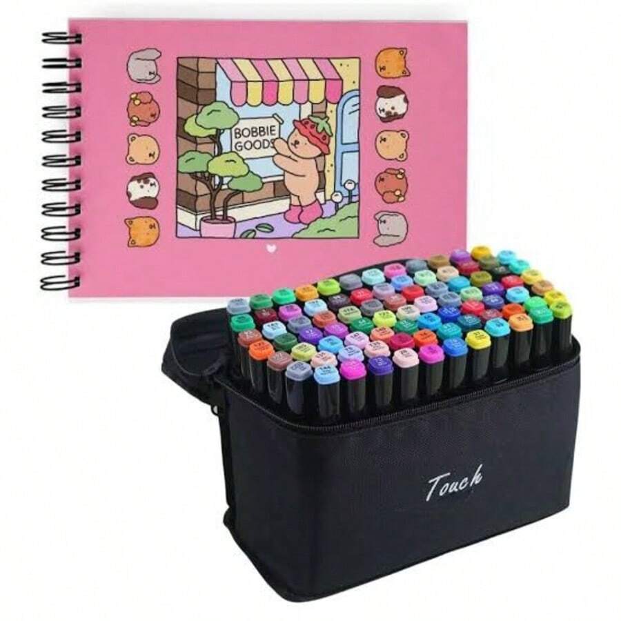 Bobbie Goods Pink Coloring Book Kit 75g A5 - Double Tip Markers 36 ...