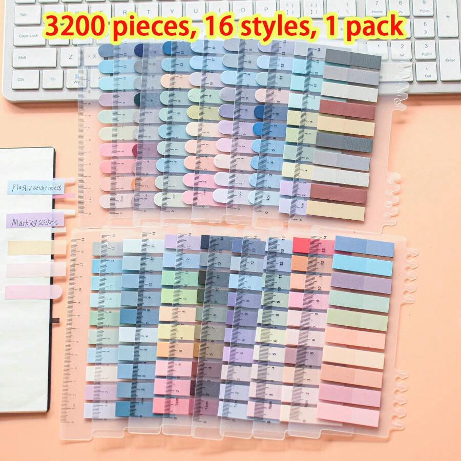 3200 Sticky Notes, Plastic Semi-Transparent Stickers, Index Stickers ...