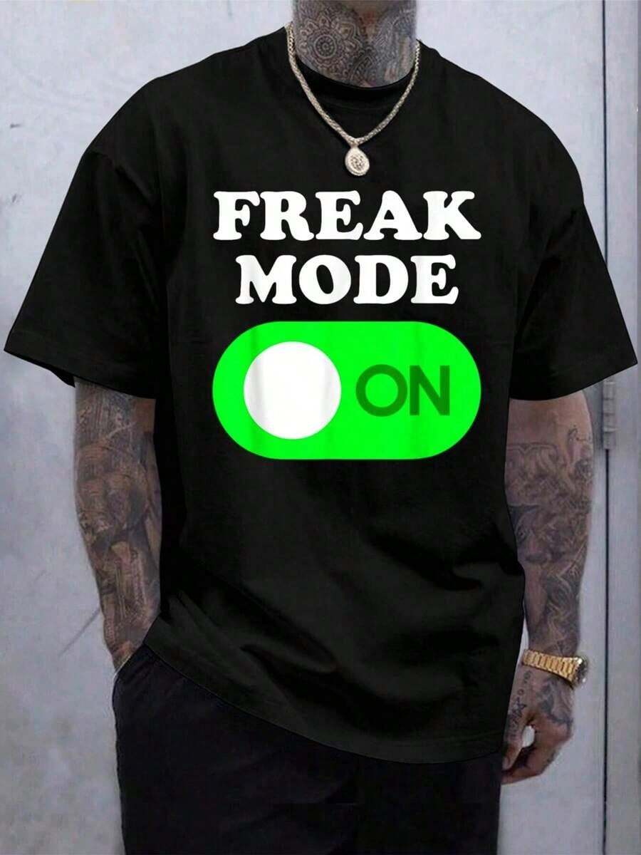 100% Cotton FREAK MODE ON - Funny Power Button Freaky Viral Slang Meme ...