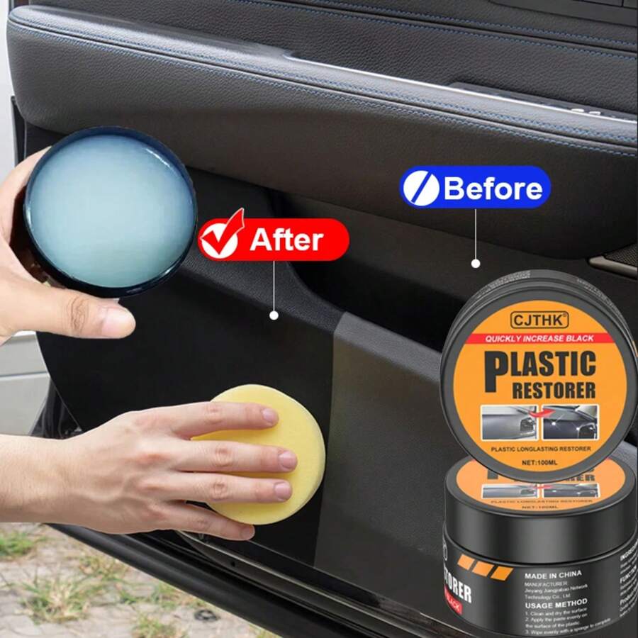 Car Plastic Restorer Back To Black Gloss Auto Interior Leather & Panel Renewal Wax Coating Agent ...