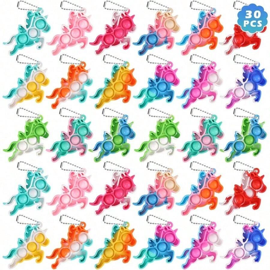 Party Favors Fidget Toys Bulk 30 Pack Mini Pop Fidget Keychain Its ...