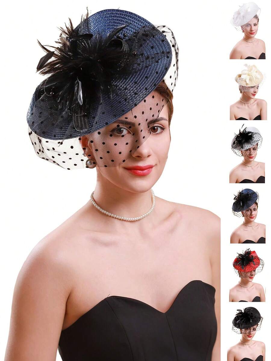 1pc Fascinators For Women Kentucky Derby Headpiece Tea Party Hats With ...