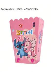 Disney Disney 6pcs/12pcs Stitch Design Disposable Popcorn Bucket ...