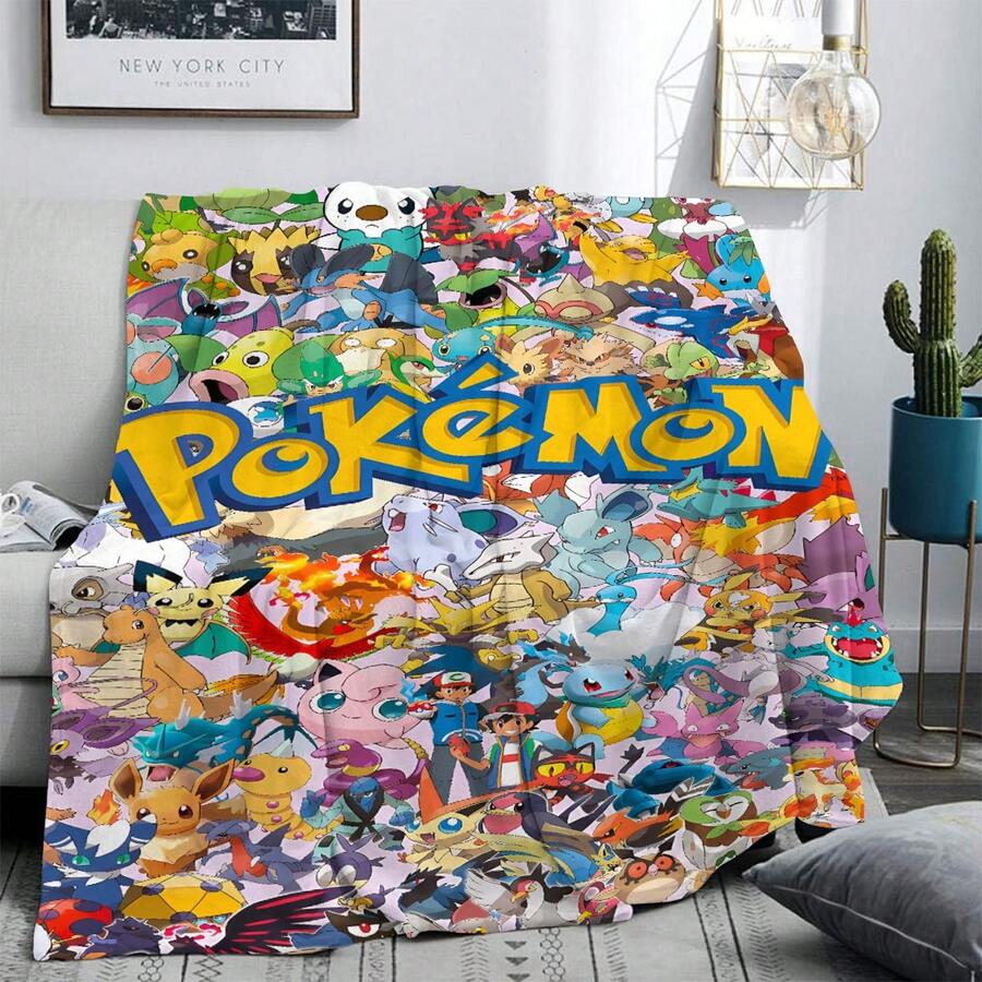 Pokemon 1pc Pokemon Flannel Blanket Made Of Polyester Comfortable