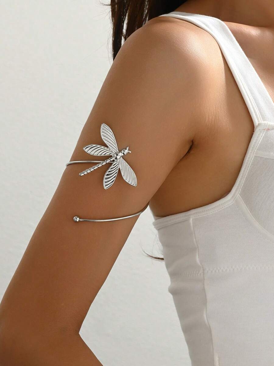 1pc Exaggerated Fashion Dragonfly Adjustable Arm Cuff, Unique Design ...
