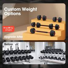 SUN YEE 20KG Adjustable Dumbbell Barbell Set Home Gym Weights Exercise ...