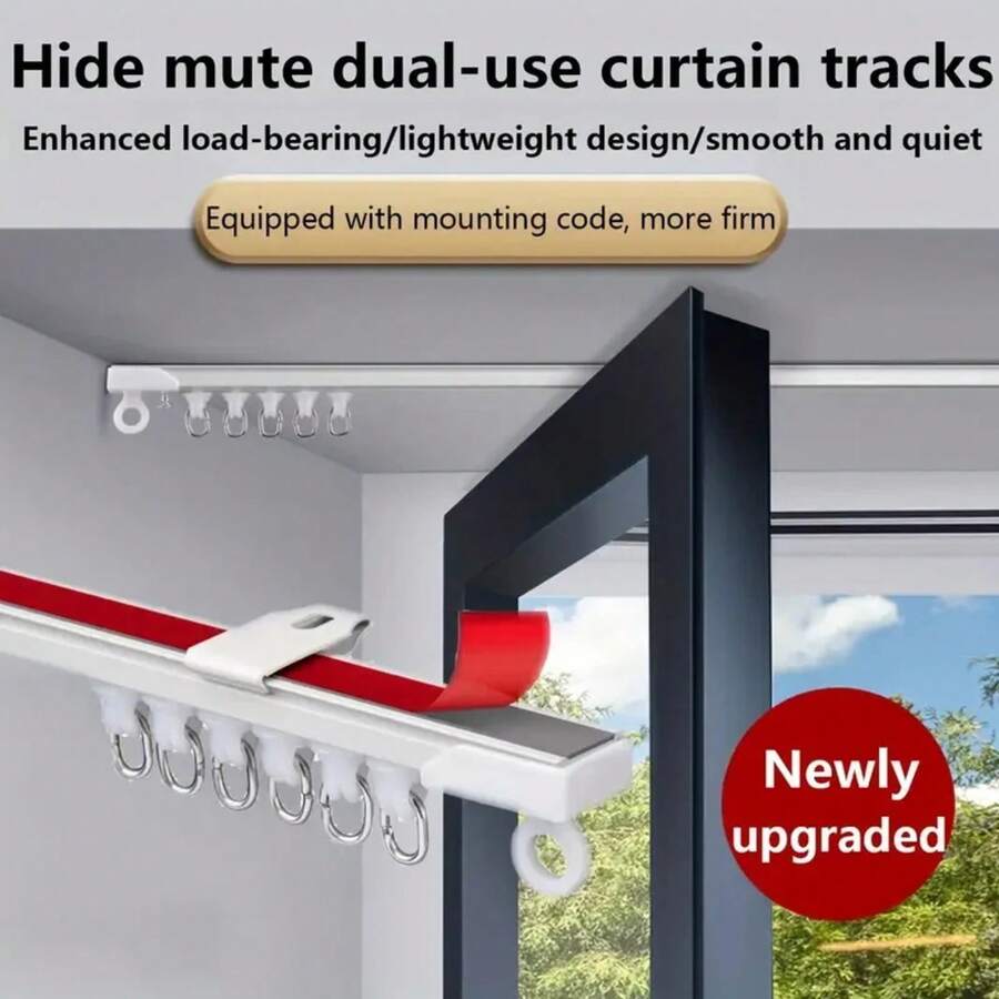 Self Adhesive Or Perforated Dual-Purpose Curtain Track Ceiling Or Wall ...