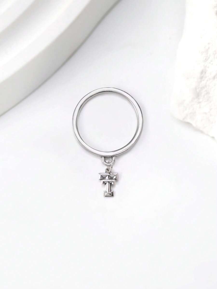 1pc Simple Unique 925 Sterling Silver Texas Tech Dangle JA Ring Women ...