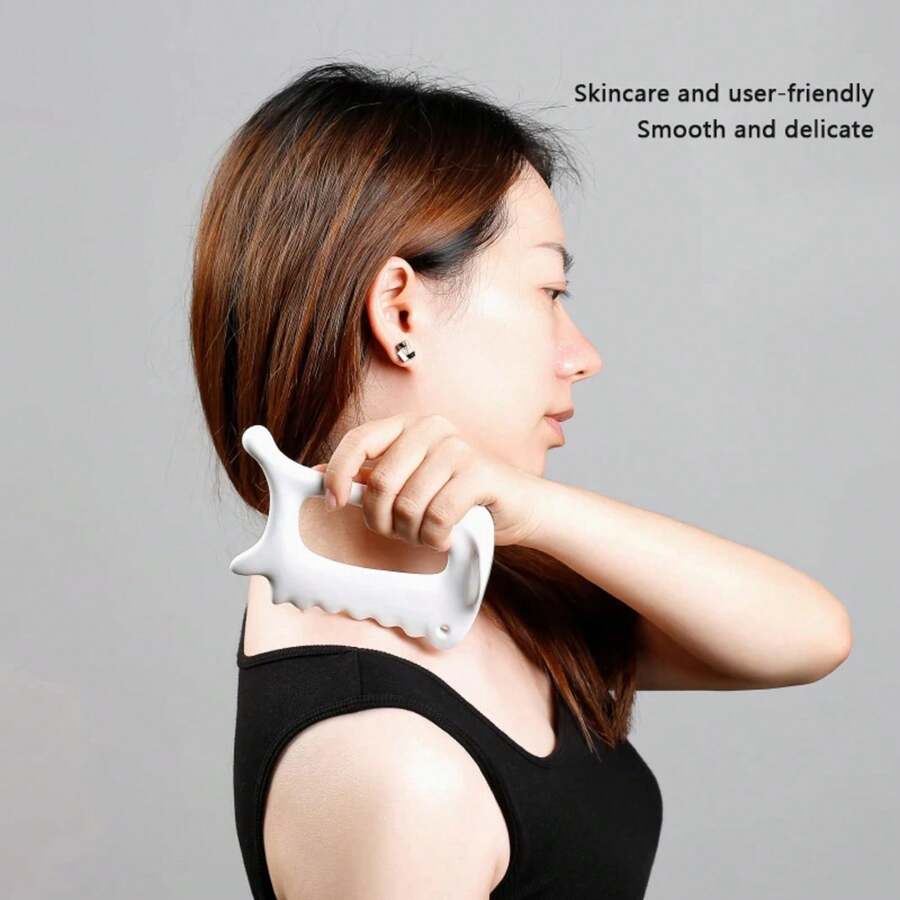 White Ceramic Scraping Board Facial Guasha Handheld Full Body Universal ...