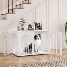 HaluPeit Dog Crate Furniture, 100 Cm Wooden Dog Crate, Indoor Kennel ...