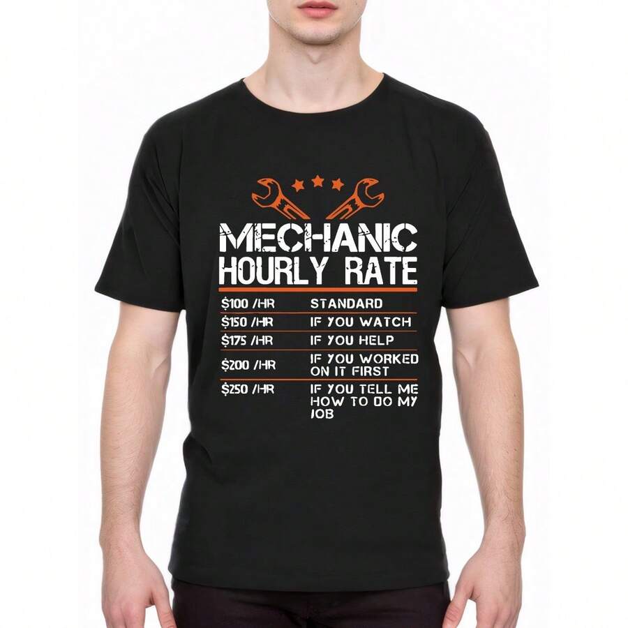 Mechanic Hourly Rate Auto Repair Mechanic Labor Rates T-Shirt, Black ...