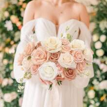 Roses Artificial Flowers Pink Bouquets Box Set Bridal Wedding Shower ...