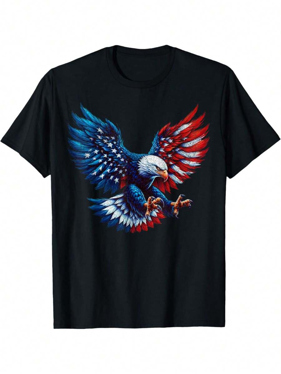 American Flag Bald Eagle Patriotic Eagle 4th Of July USA T-Shirt | SHEIN USA