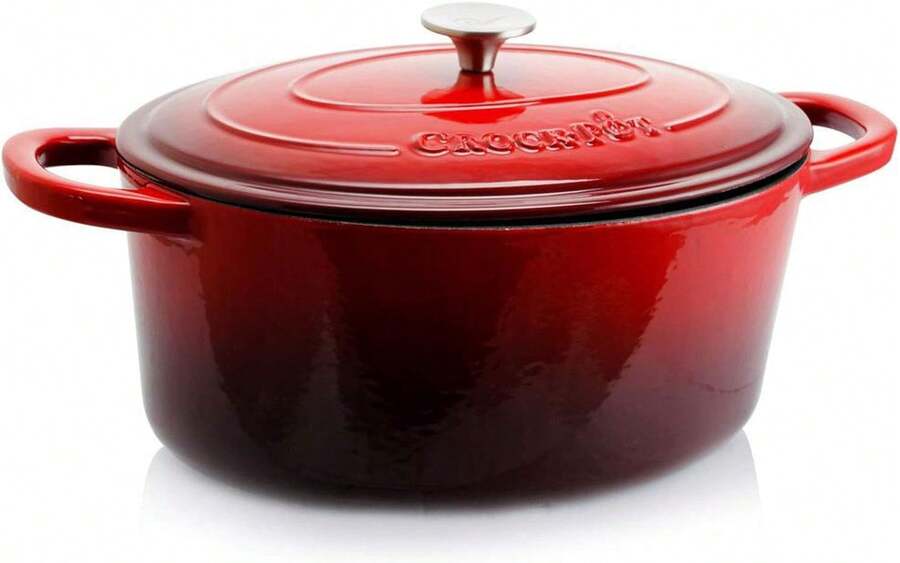 Crock Pot Artisan Oval Enameled Cast Iron Dutch Oven, 7-Quart, Sunset ...