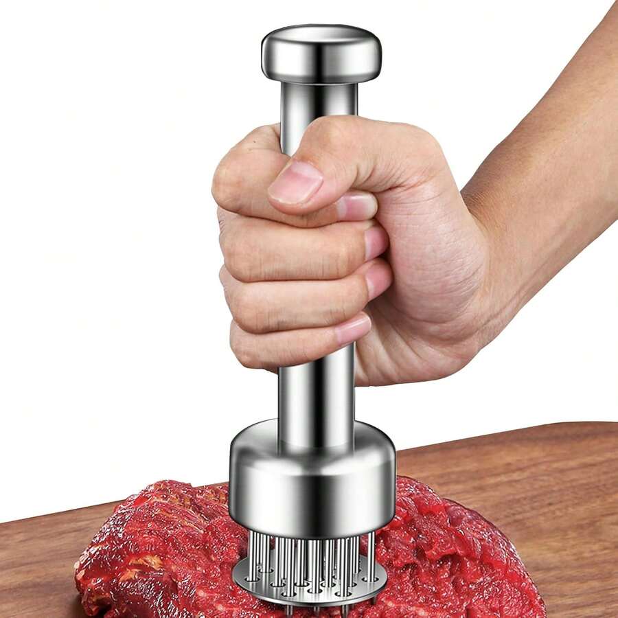 Stainless Steel Meat Tenderizer, 21 Sharp Needles, Meat Piercer, Tenderize Steak, Beef, Chicken ...