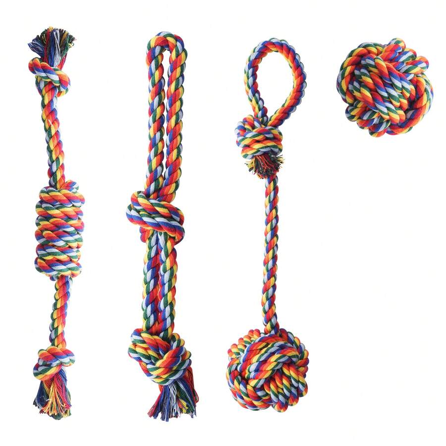 4 Packs Heavy Duty Dog Rope Toys For Large Breed Aggressive Chewers ...