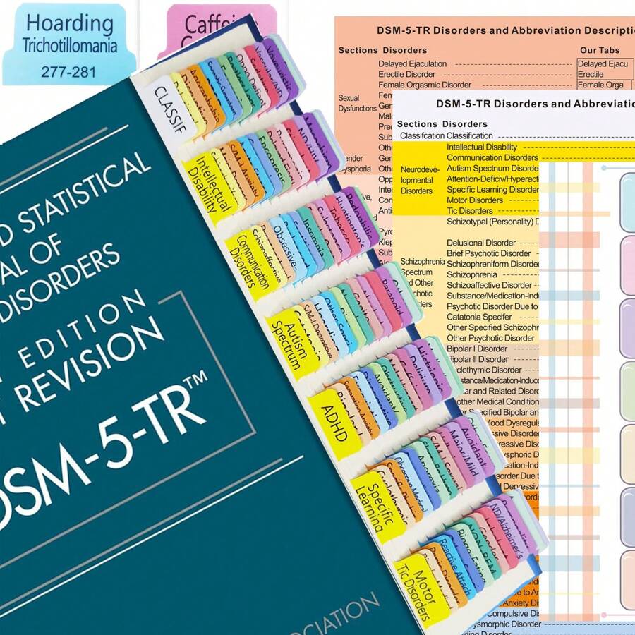 Dsm-5-Tr Color-Coded Tabs Set, 100 Printed & Blank Labels With ...