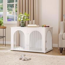 HaluPeit Dog Crate Furniture, 100 Cm Wooden Dog Crate, Indoor Kennel ...