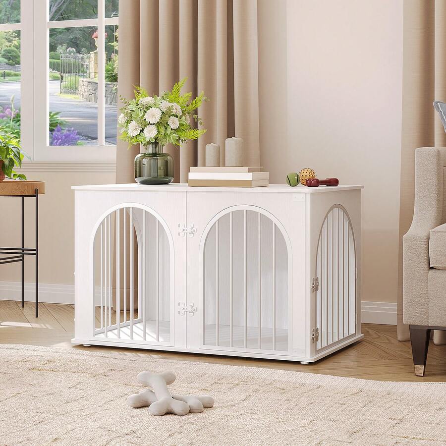 HaluPeit Dog Crate Furniture, 100 Cm Wooden Dog Crate, Indoor Kennel ...