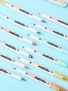 1 Box Of 6 Dual-Ended Highlighters With Visible Window For Student ...