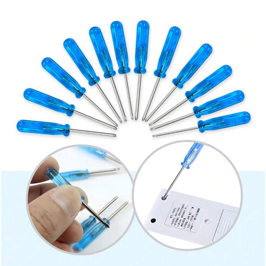10pcs Blue Mini Screwdriver Set, Toy 2mm Cross Word Repair Tool ...