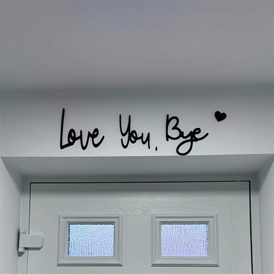 Love You Bye Wall Decor Valentine's Day Heart Letter Wooden Wall Art Sign For Entryway Hallway ...
