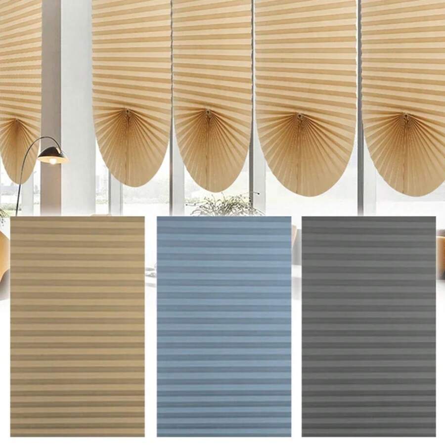 5 Size Self-Adhesive Pleated Blinds Bathroom Balcony Shades Half ...