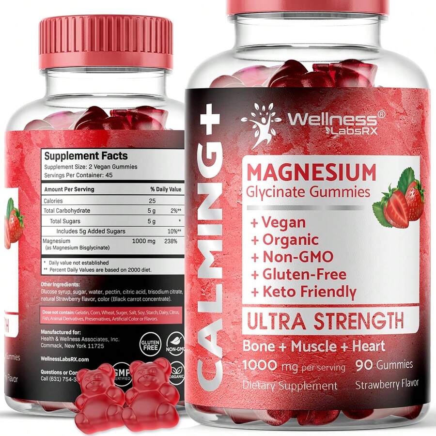 Magnesium Glycinate Gummies, 1000 Mg - Magnesium Supplement To Support ...