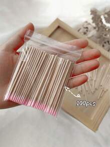 100/300/500Pcs Nails Wood Swab Cleaning Sticks Bud Tip Wooden Head ...