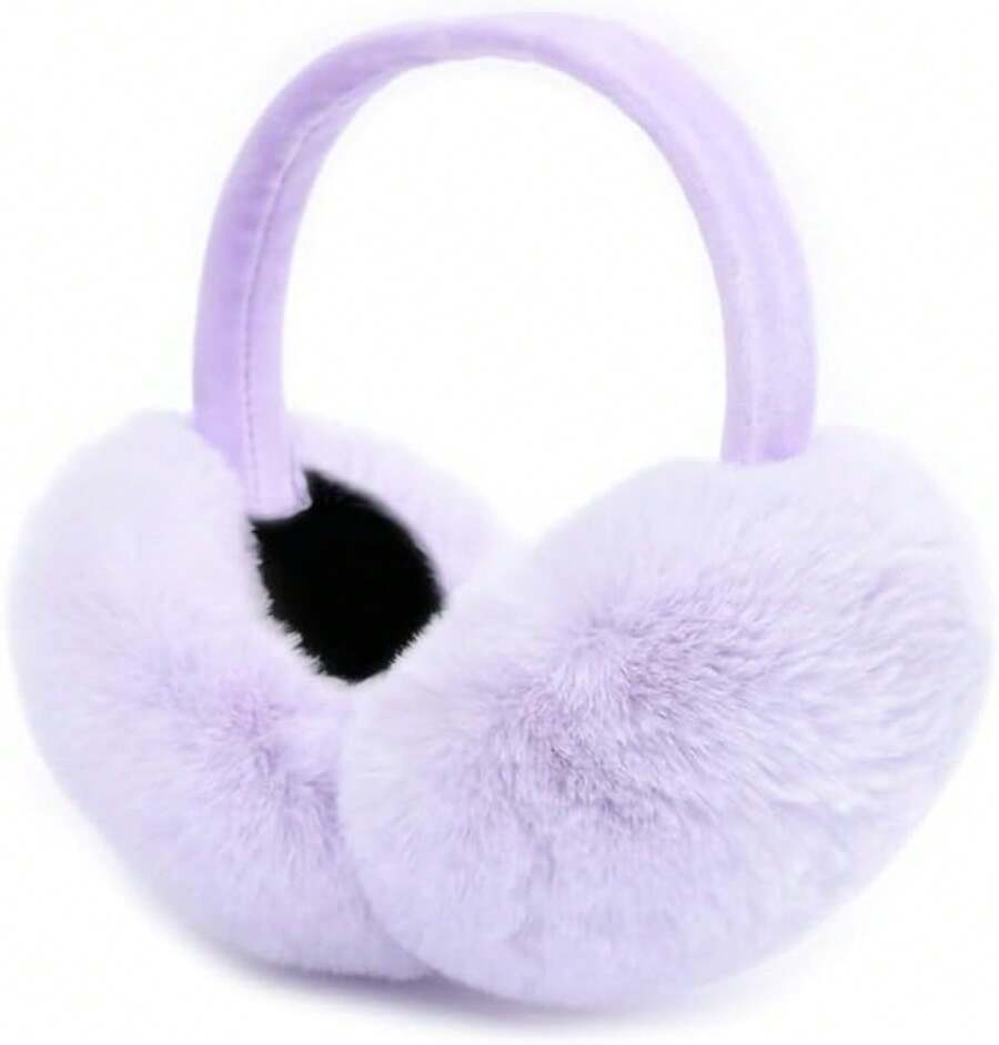 Winter Ear Muffs Faux Fur Warm Earmuffs Cute Foldable Outdoor Ear ...