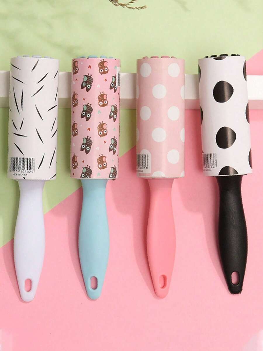 4pcs Detachable Cotton Brush Lint Rollers, Portable Cotton Fuzz Remover, Suitable For Car Carpet ...