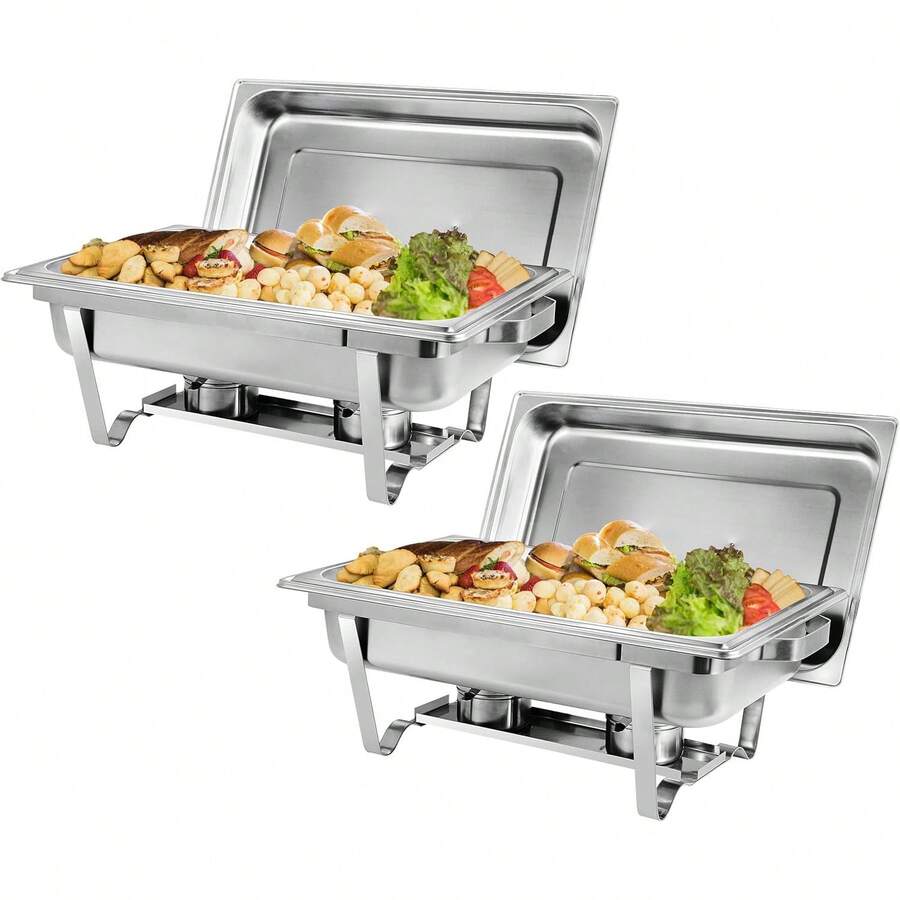 Pack Of 2 Chafing Dish Buffet Set, 8 Quart Stainless Steel Buffet ...