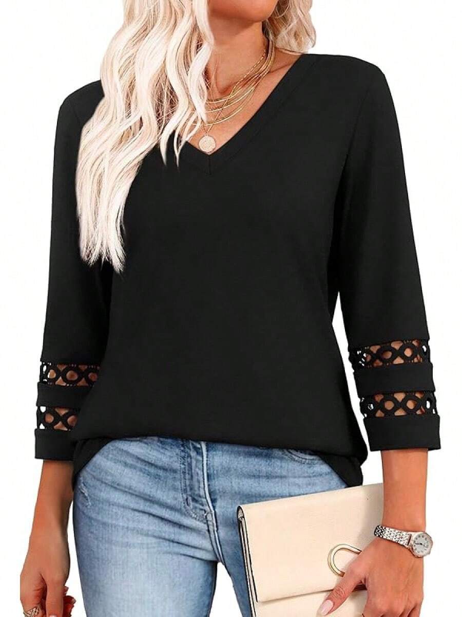 XIEERDUO 3/4 Length Sleeve Womens Tops Dressy Casual Blouses Women 2025 ...