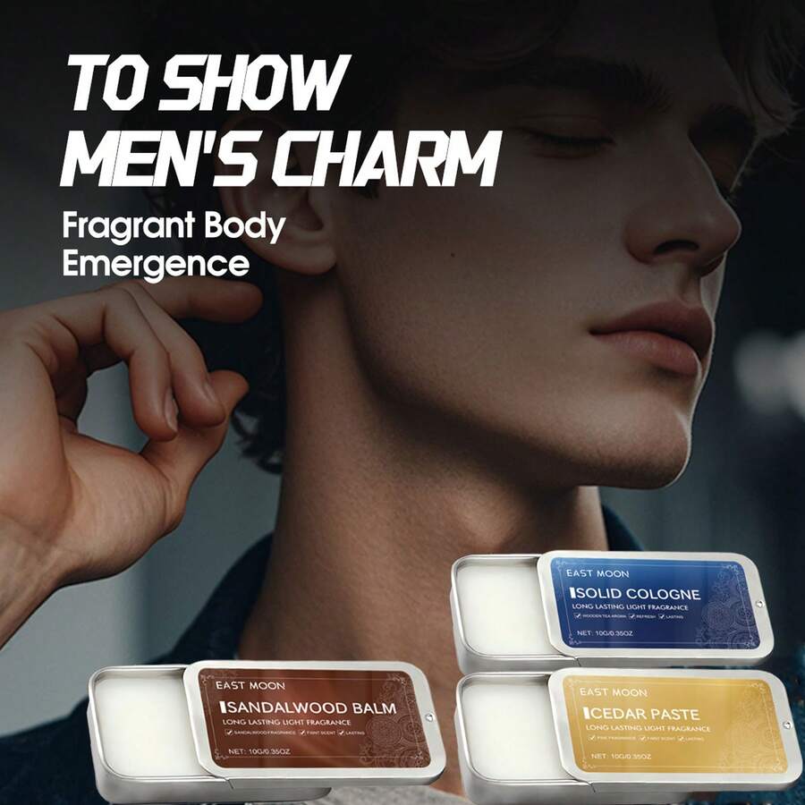 Men's Solid Cologne, Strong Long-Lasting And Fresh Natural Fragrance Portable Deodorant Solid ...