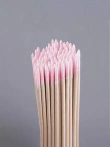 100/300/500Pcs Nails Wood Swab Cleaning Sticks Bud Tip Wooden Head ...