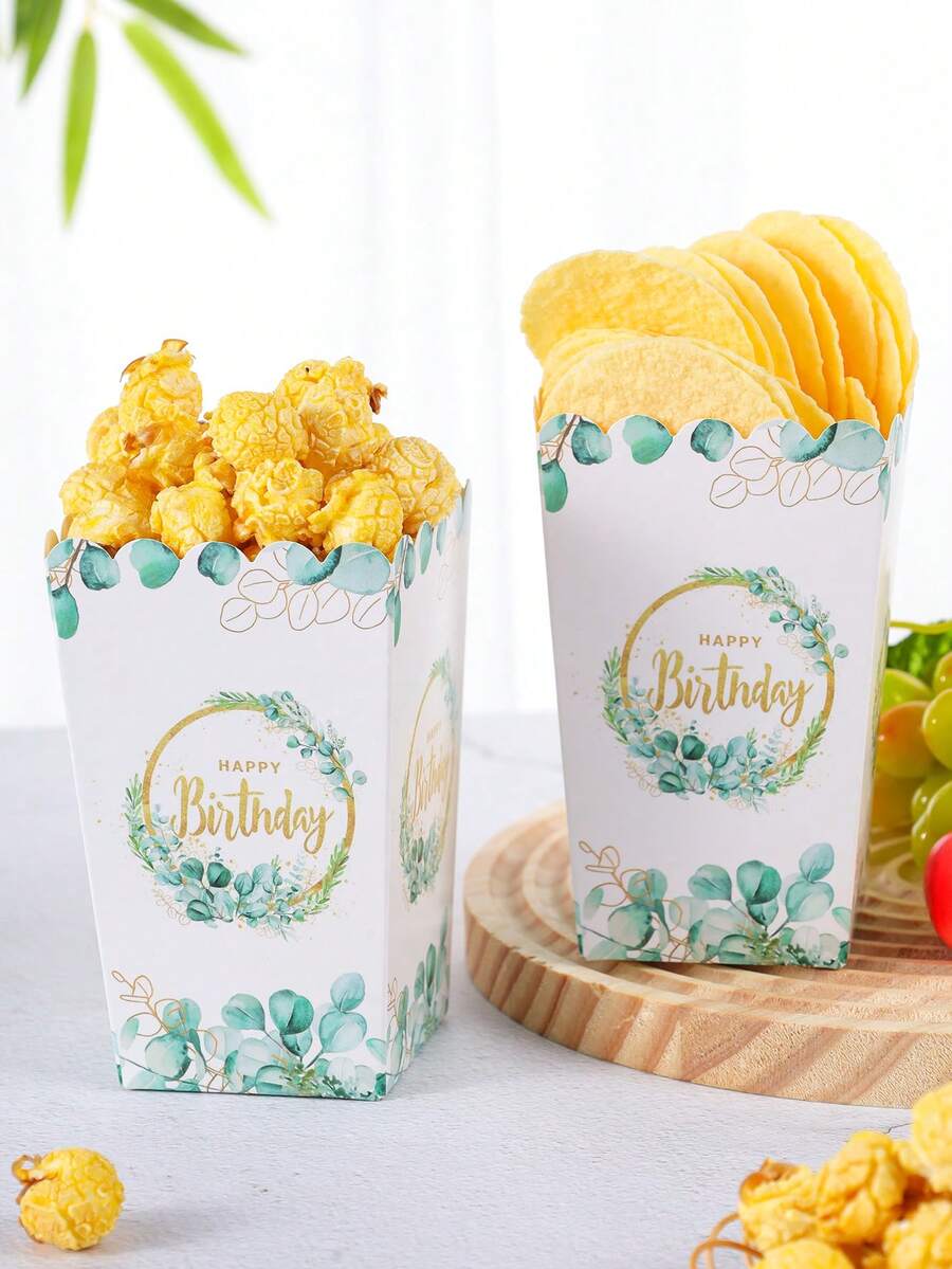 10/24pcs Plant-Based Happy Birthday Food Boxes, French Fry Boxes ...