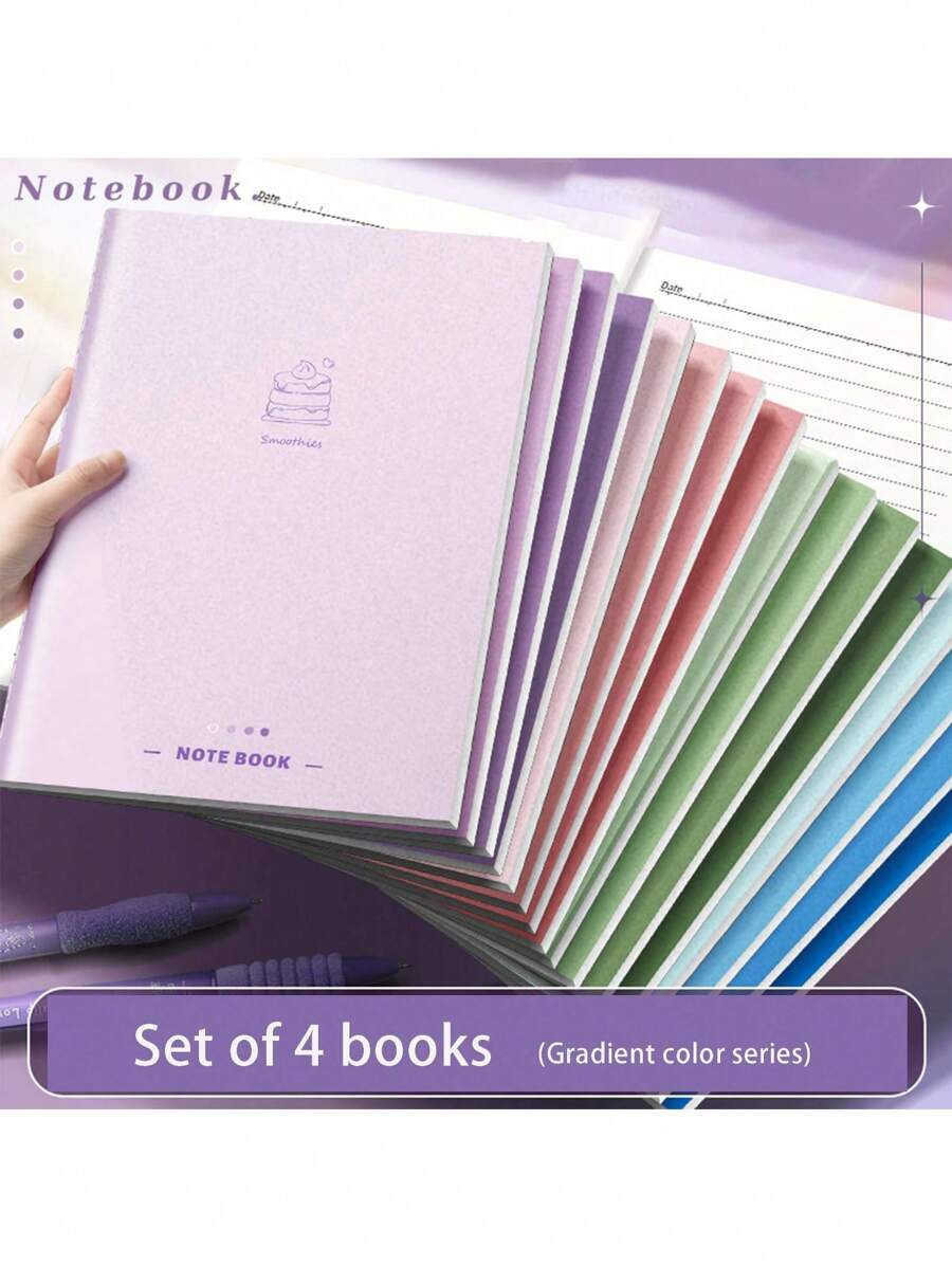 4pcs High-Quality B5 Notebook With Thicker Binding, Inspirational Note ...