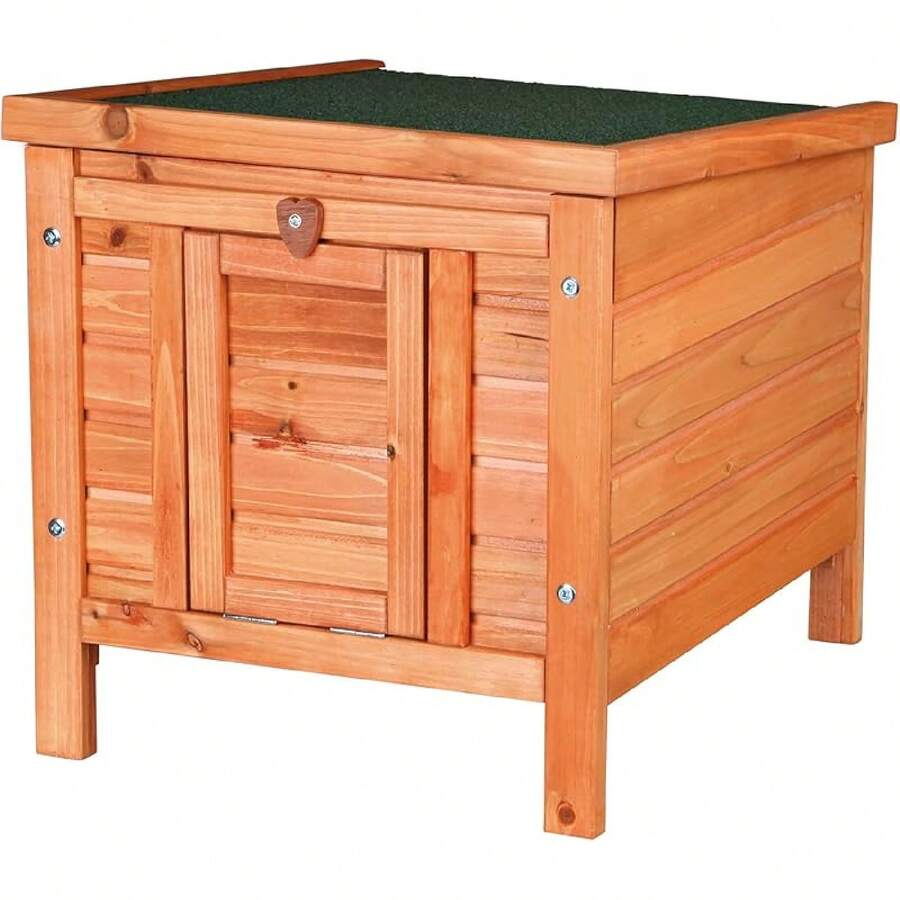 Small Animal House - Outdoor/Indoor Rabbit Hideout With Hinged Roof ...