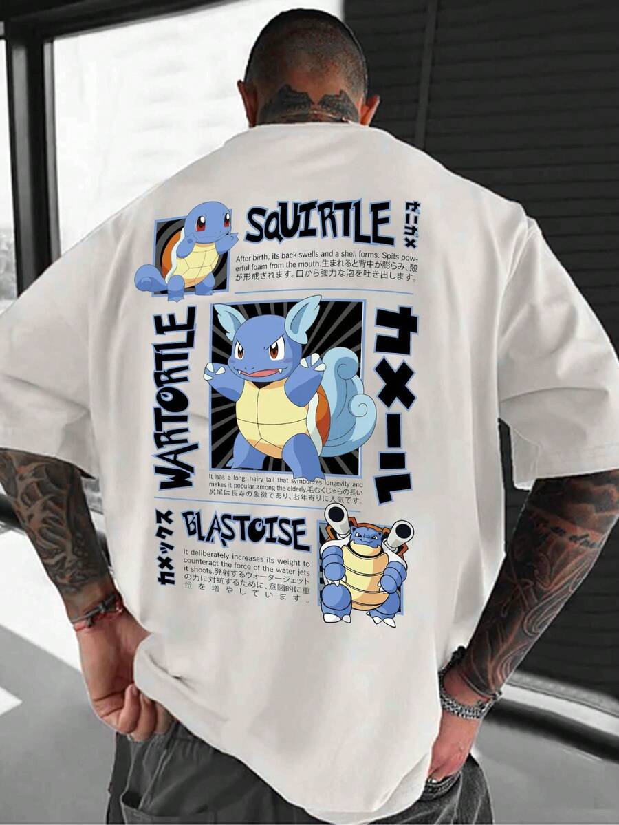 pokemon Camiseta de manga corta de cuello redondo con gráfico de letras ...