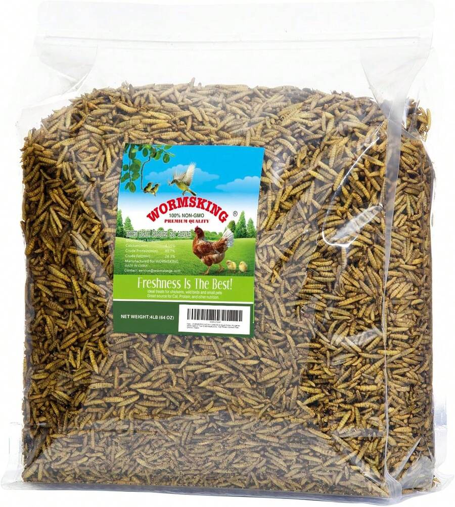 WORMSKING 5LB Dried Black Soldier Fly Larvae, More Calcium Than Dried ...
