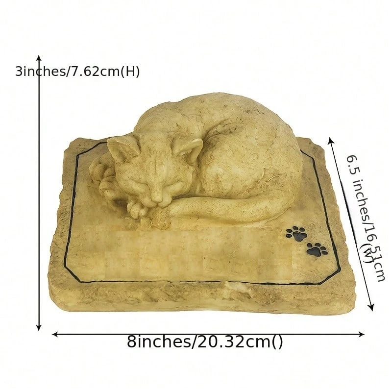 Personalized Cat Memorial Garden Stone With Engraved Sleeping Cat ...