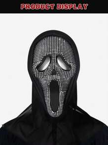 1pc Halloween Diamond Set Scream Ghost Face Mask COS Makeup Ball ...