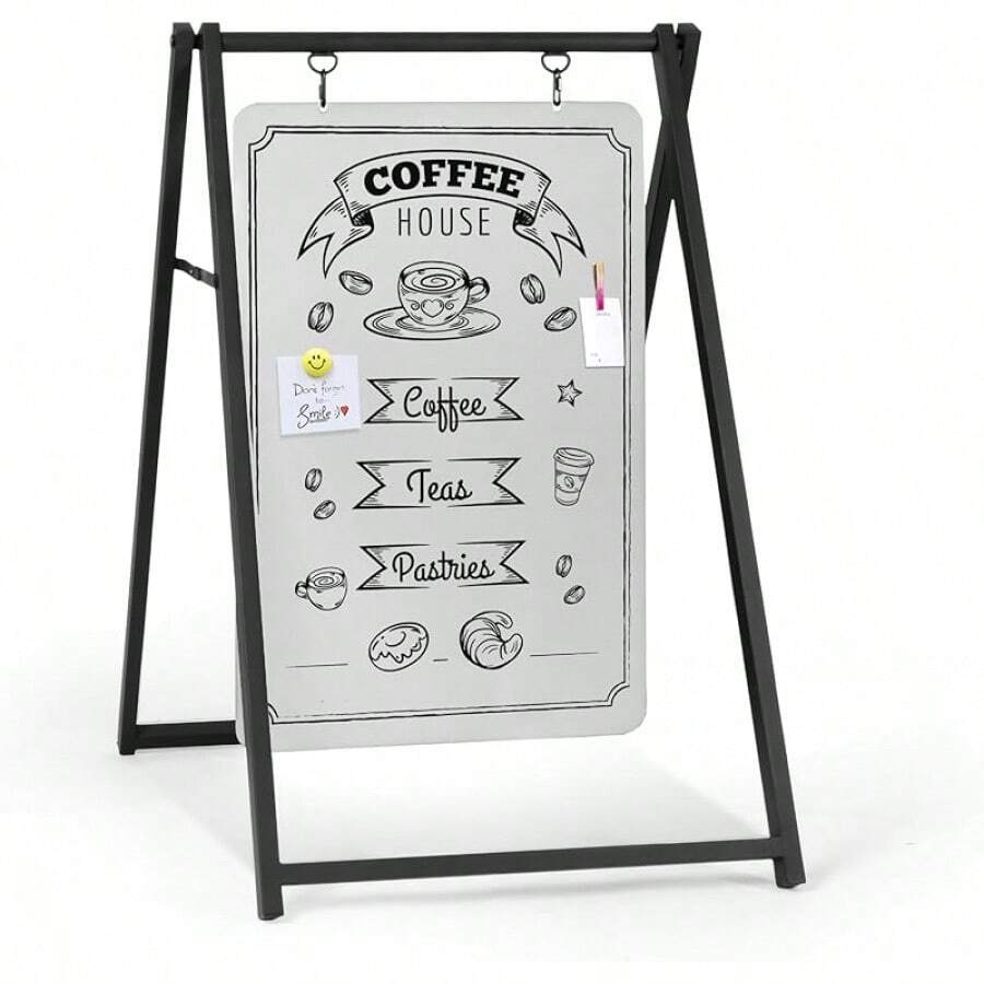 Double Sided Swing Chalkboard Sidewalk Sign Magnetic Frame Alternative ...