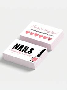 50-Pack Nail Salon Loyalty Cards - Customer Appreciation Punch Cards ...