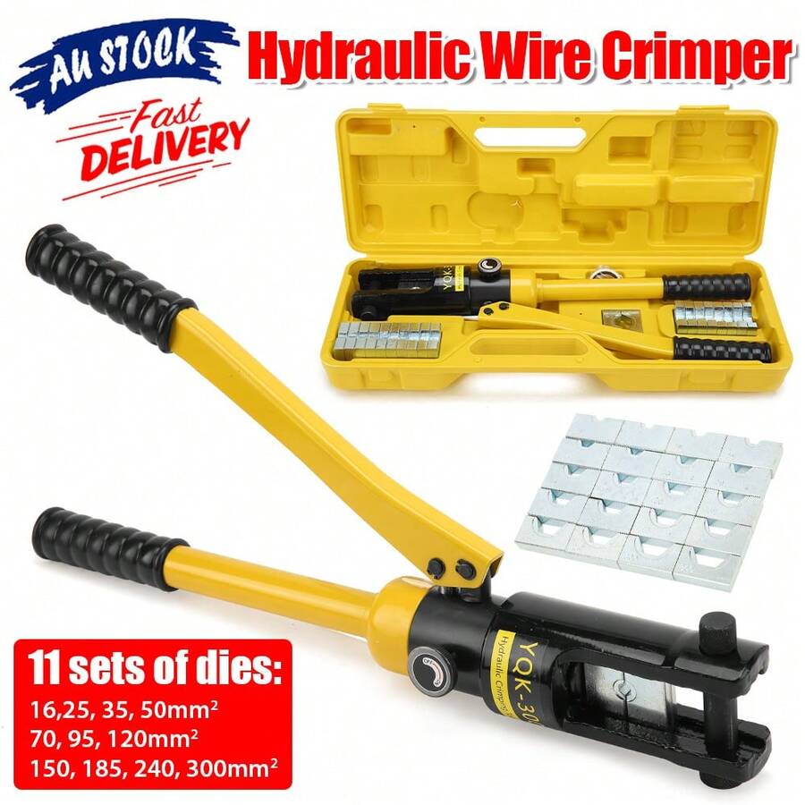 Hydraulic Crimper 11 Chrome Steel Dies 16 Tons Pressure Ergonomic ...