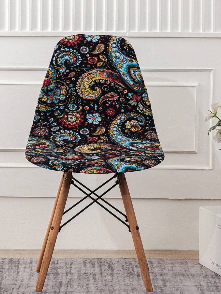 1pc Printed Shell Chair Cover, Anti-Fouling Eames Chair Slipcover ...