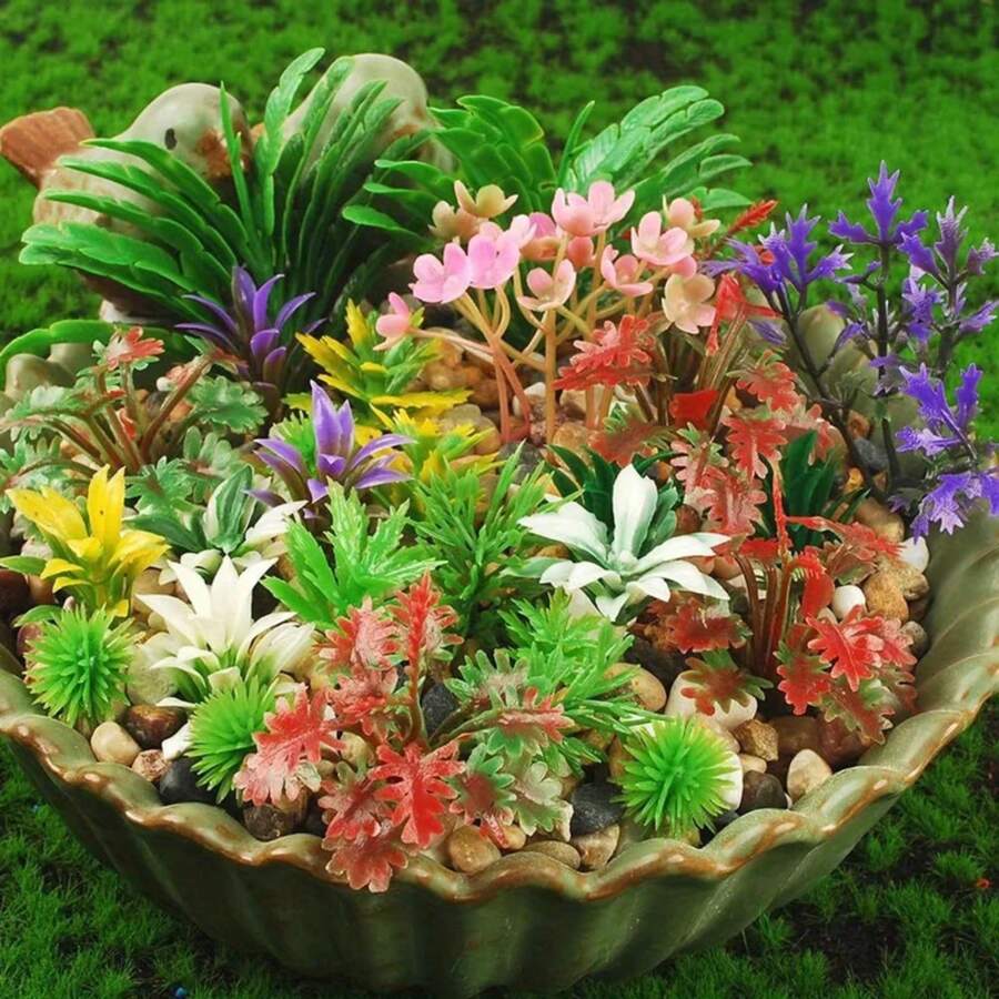 45pcs Mixed Shrubs Bush Model, Miniature Coloful Model Plant For Train ...