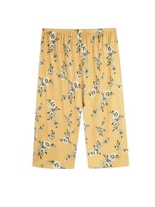 3pcs/Pack Cartoon Ditsy Floral Plus Size Women's Summer Pajama Pants ...