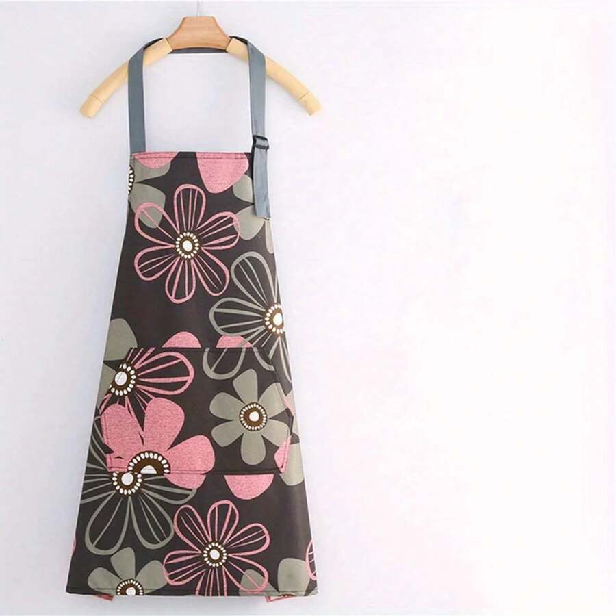 New Cotton Canvas Fashion Waterproof Apron Kitchen Aprons For Women Men ...